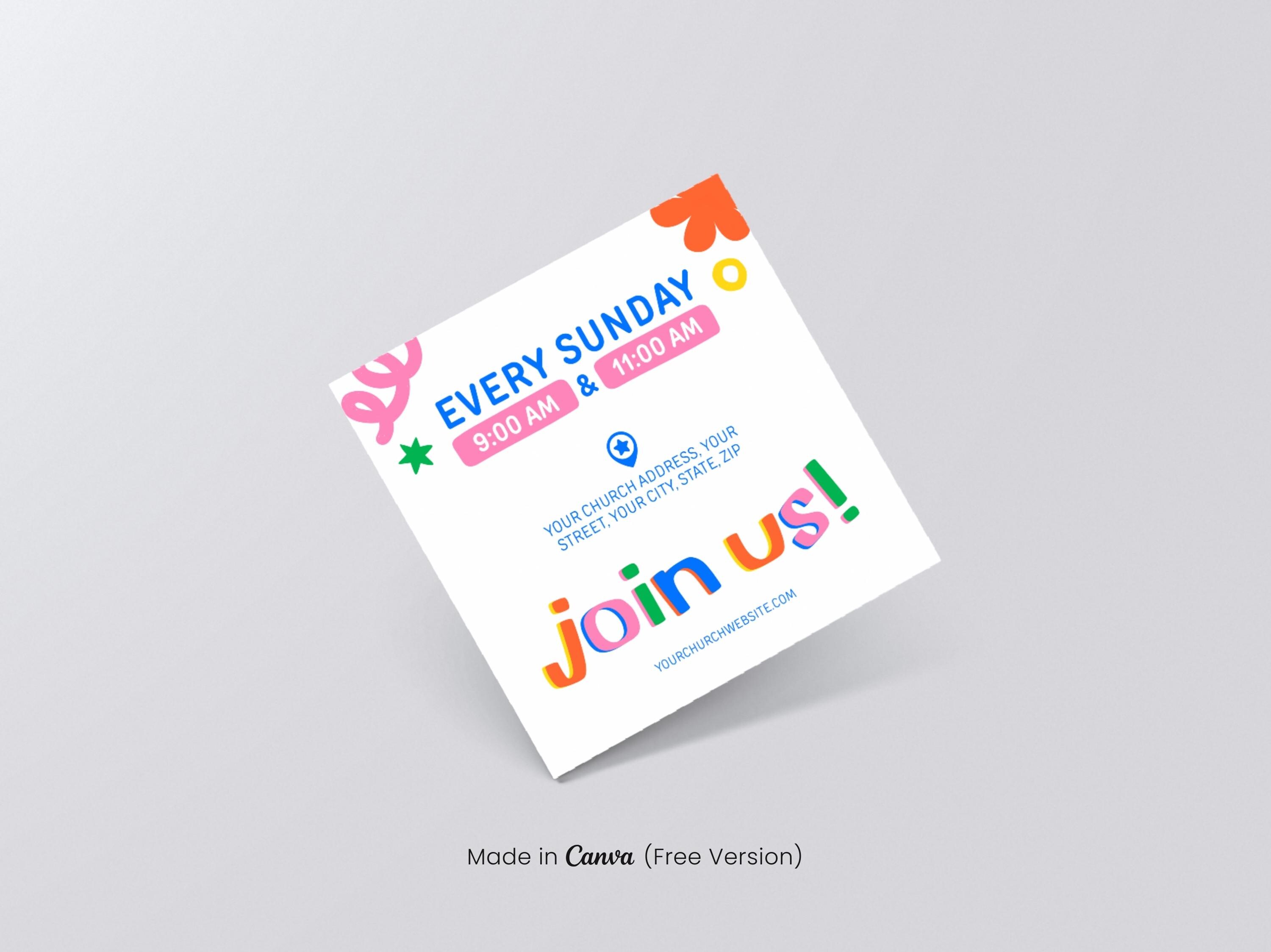 Kids Ministry Invite Card Template: Modern Kids Church Invitation ...