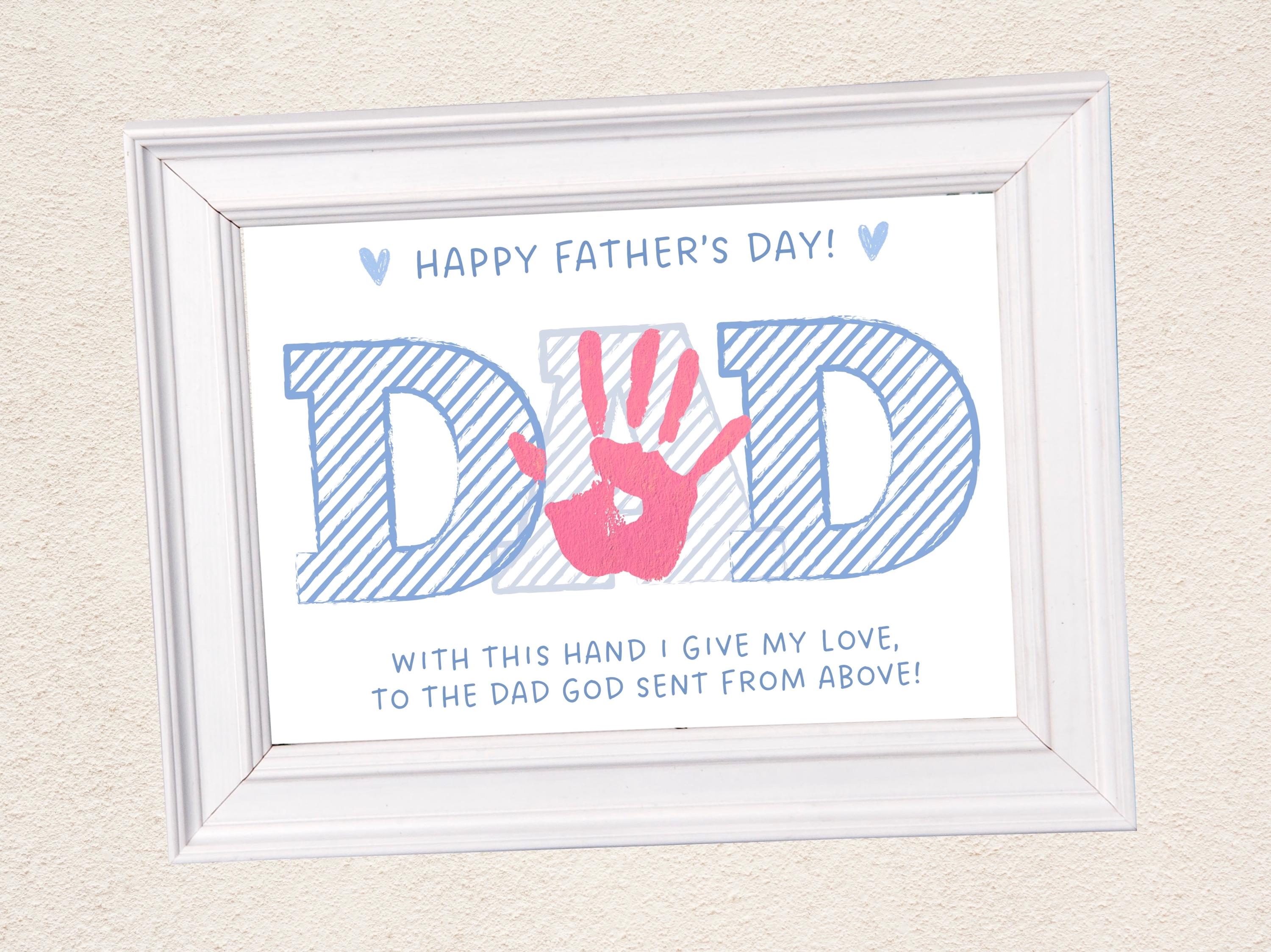 Christian Father’s Day Printable Handprint Craft for Preschool,father’s ...