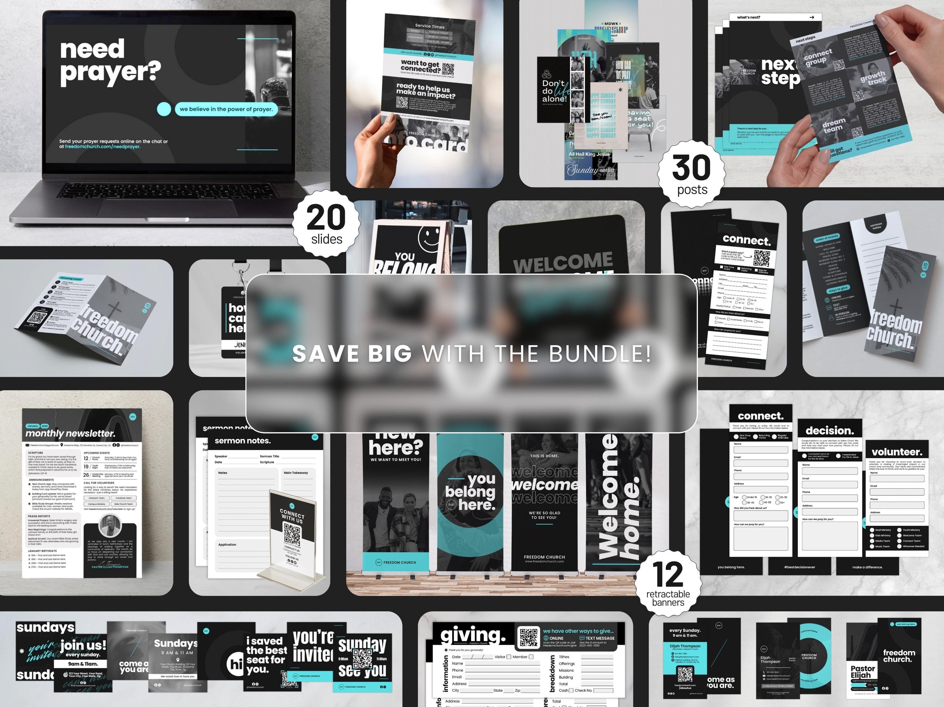 Modern Church Tri-fold Bulletin Template (digital Download) - Etsy