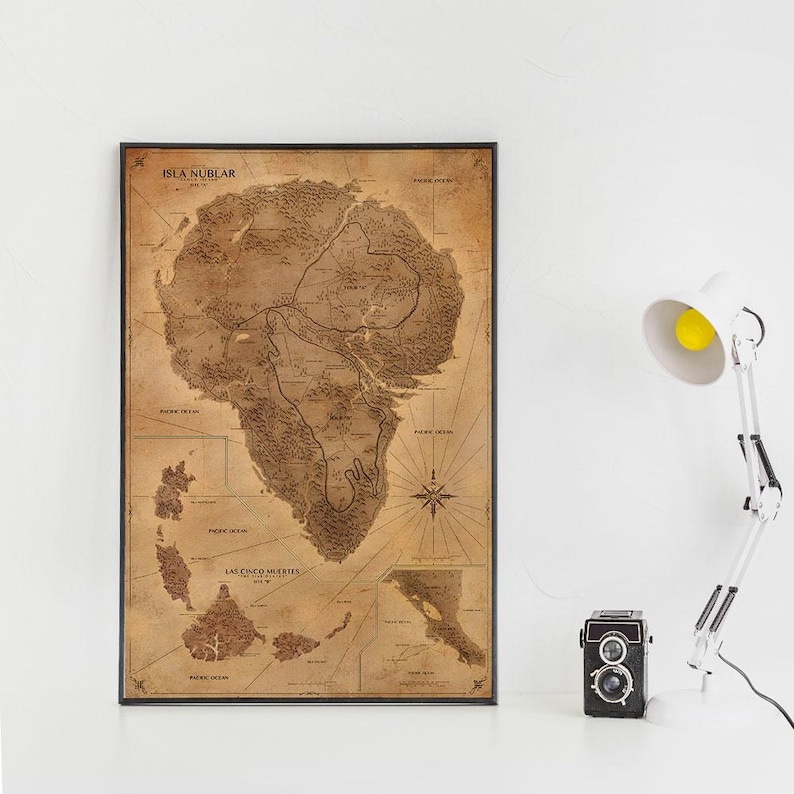 Jurassic Park Map Poster，movie Posters - Vintage Typographic Posters ...