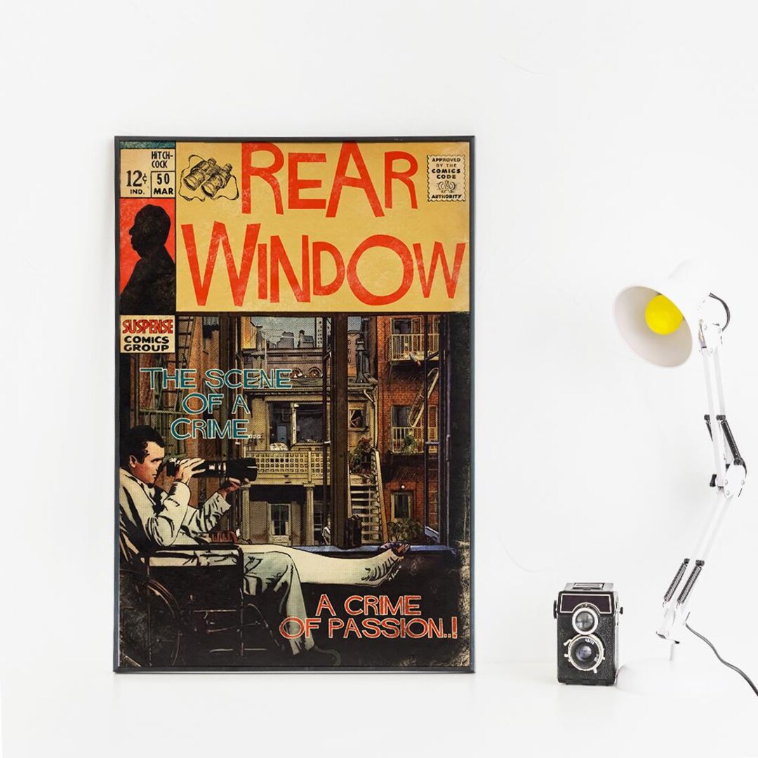 Rear Window Movie Poster - Vintage Typographic Posters - Wall Decor ...