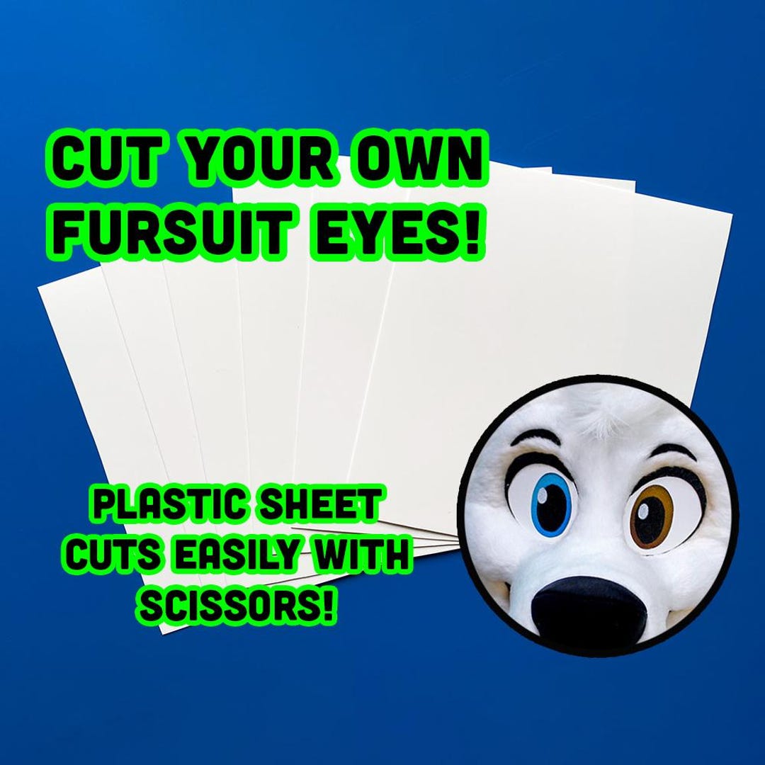 Single White Fursuit Eye Plastic Sheet for Fursuit, Mascot, Costume ...