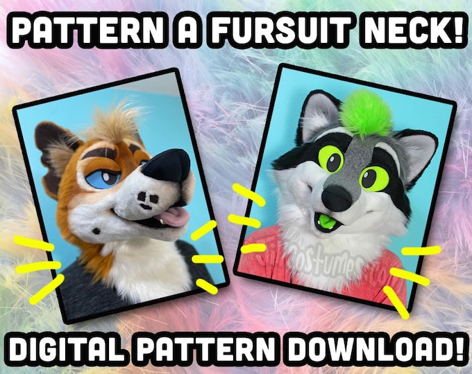 7 Fursuit Head EAR Pattern DIY PDF Digital Download Template for Mascot ...