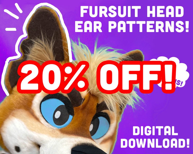 7 Fursuit head EAR Pattern DIY PDF digital download template | Etsy
