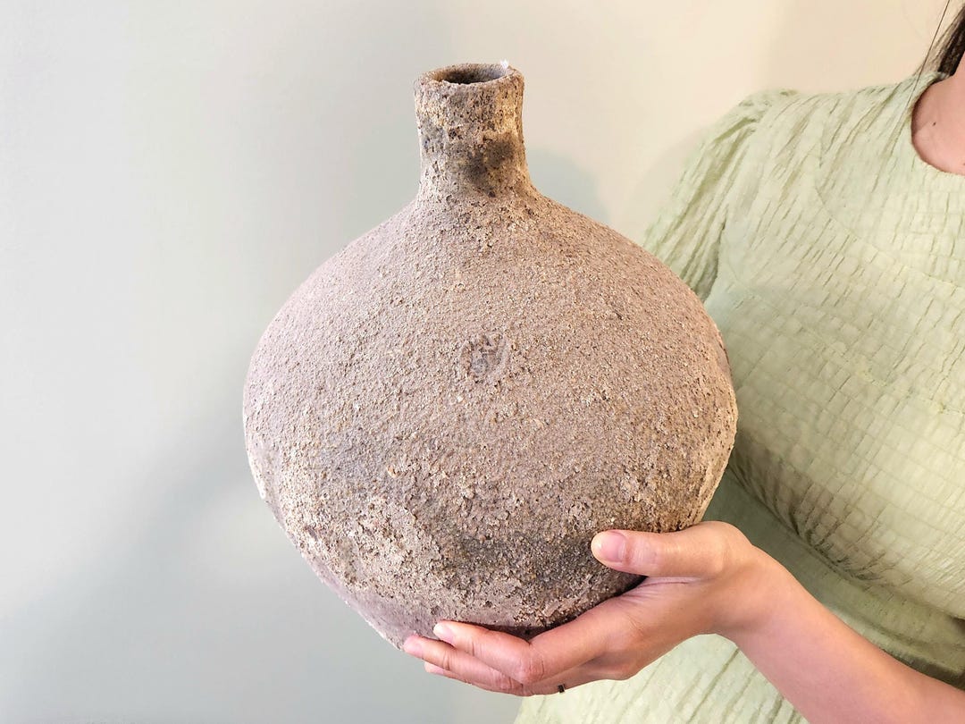 Citrus Vase Atlantis Stoneware Ceramic Antique Style Textured Pot Home ...