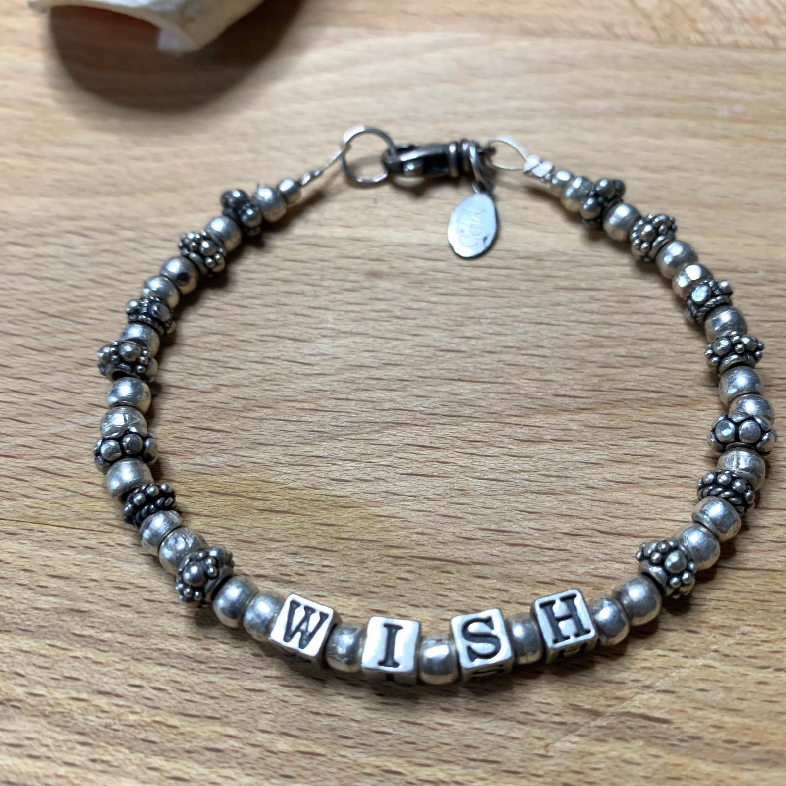 Silver Beaded Wish Bracelet | Etsy