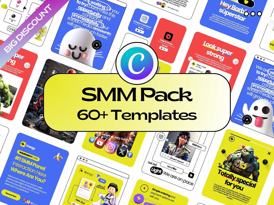 Energy Canva SMM Templates, Boost Your Engagement, Instagram Growth ...