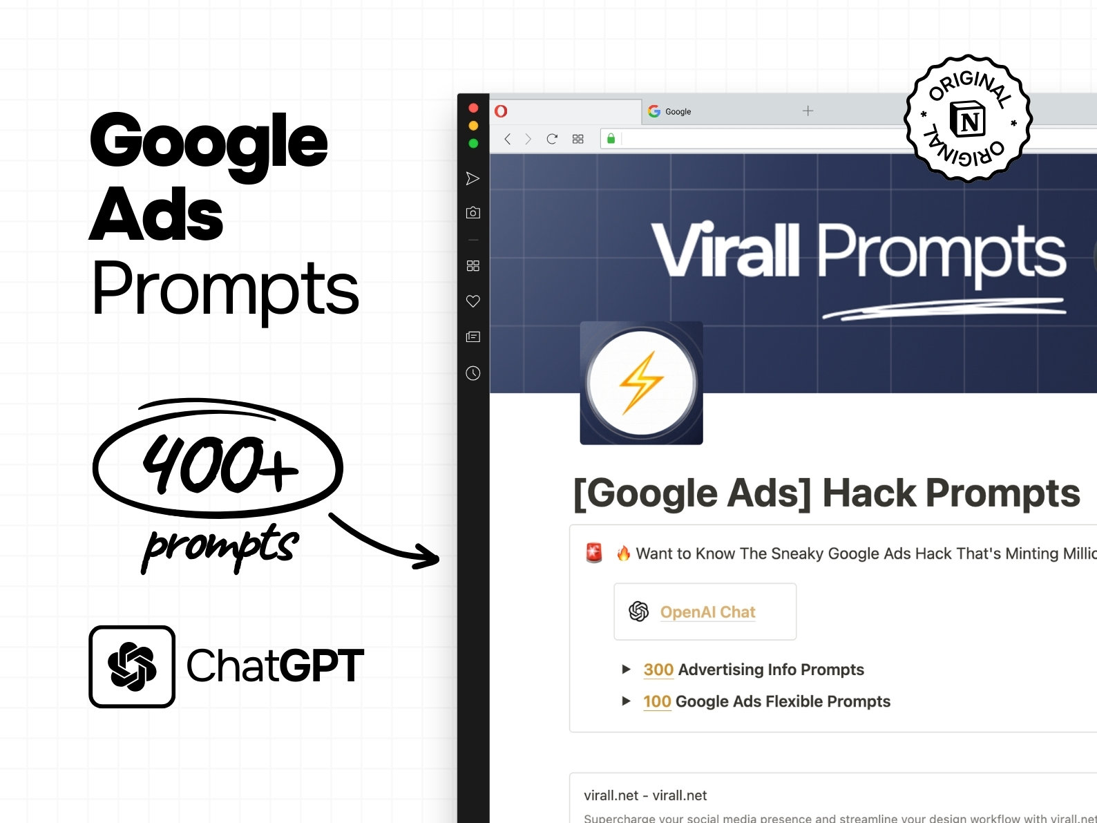 Google Ads Prompt Pack, Notion Template, Craft Killer Ads W/ AI Prompts ...
