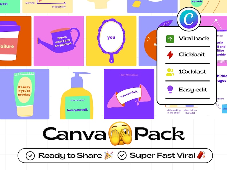 Canva Inspiration Templates, Social Media Engagement Pack - Etsy