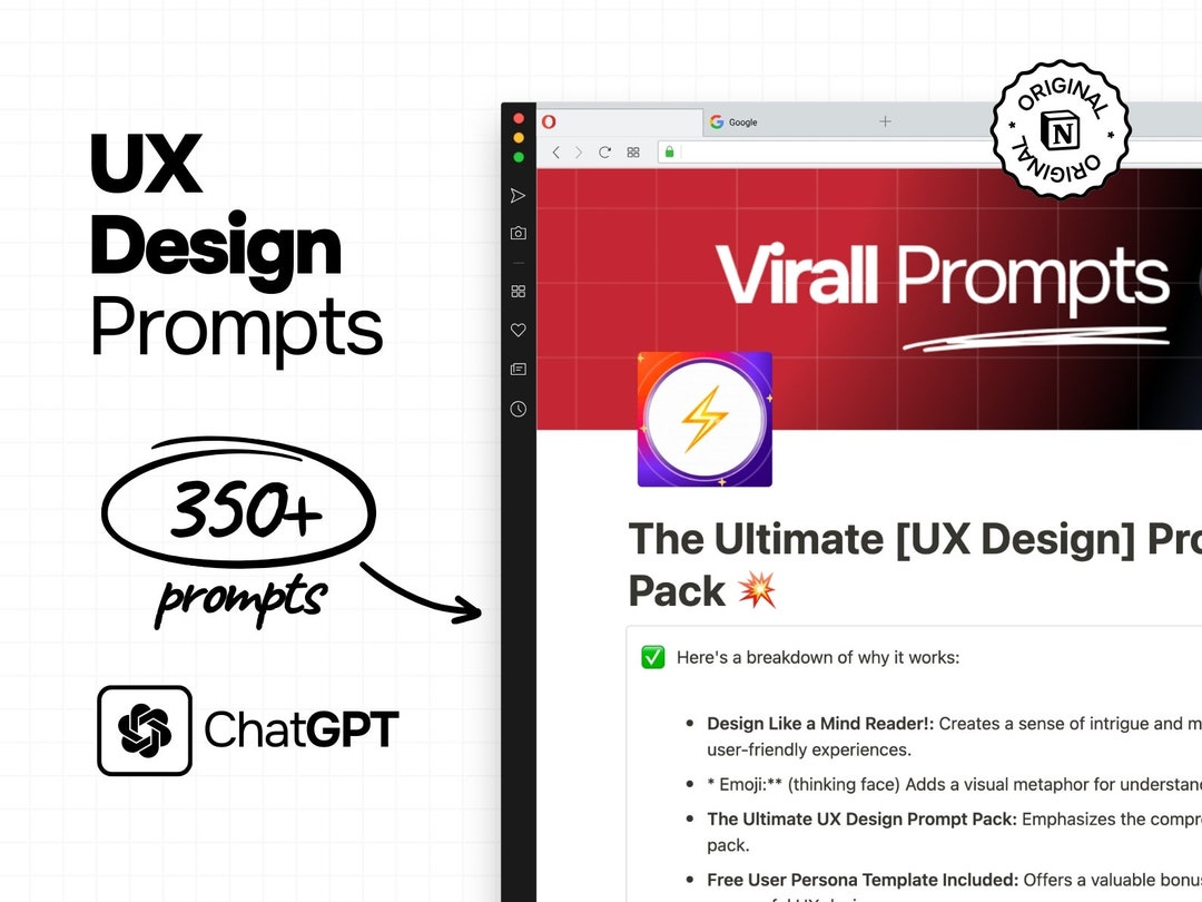 UX Design Prompts for Chatgpt, Notion-ready, Boost Your Workflow ...
