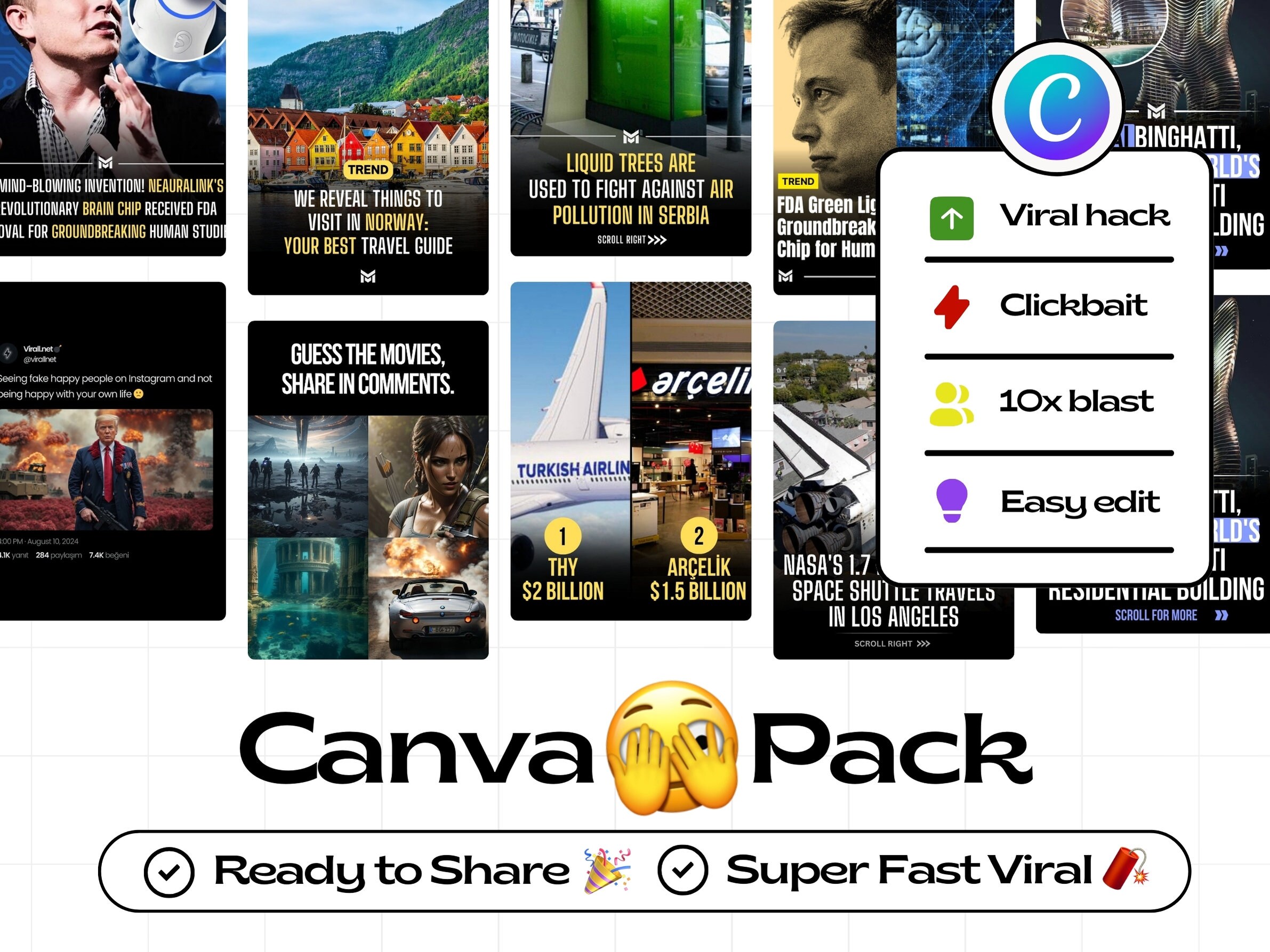 Viral Canva Templates, 10+ Editable Designs, Soar Engagement, Easy ...