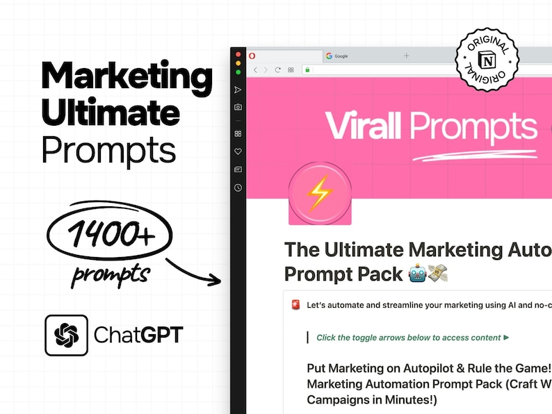 Marketing Template Pack, Easy Notion Prompts, Chatgpt Genius Boost Your ...