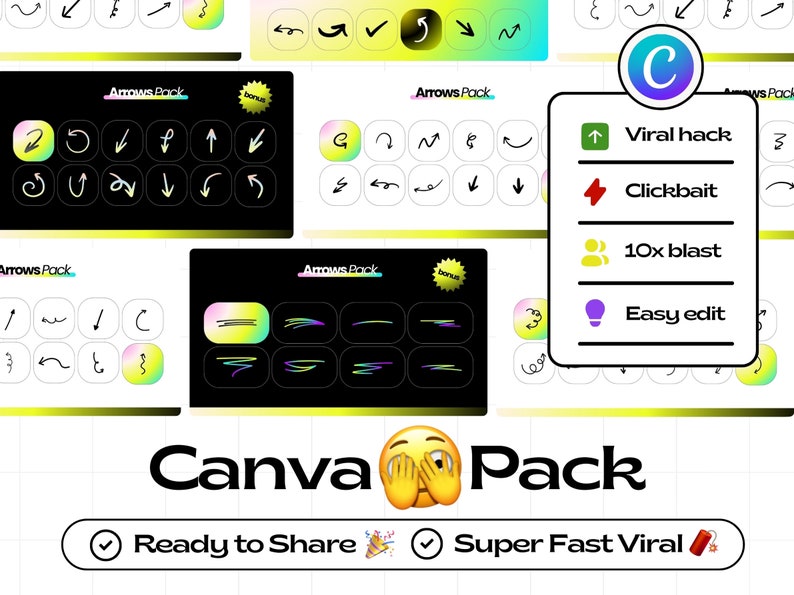 Minimalist, Style Cursors, Canva Templates, Colorful Cursors for Canva ...