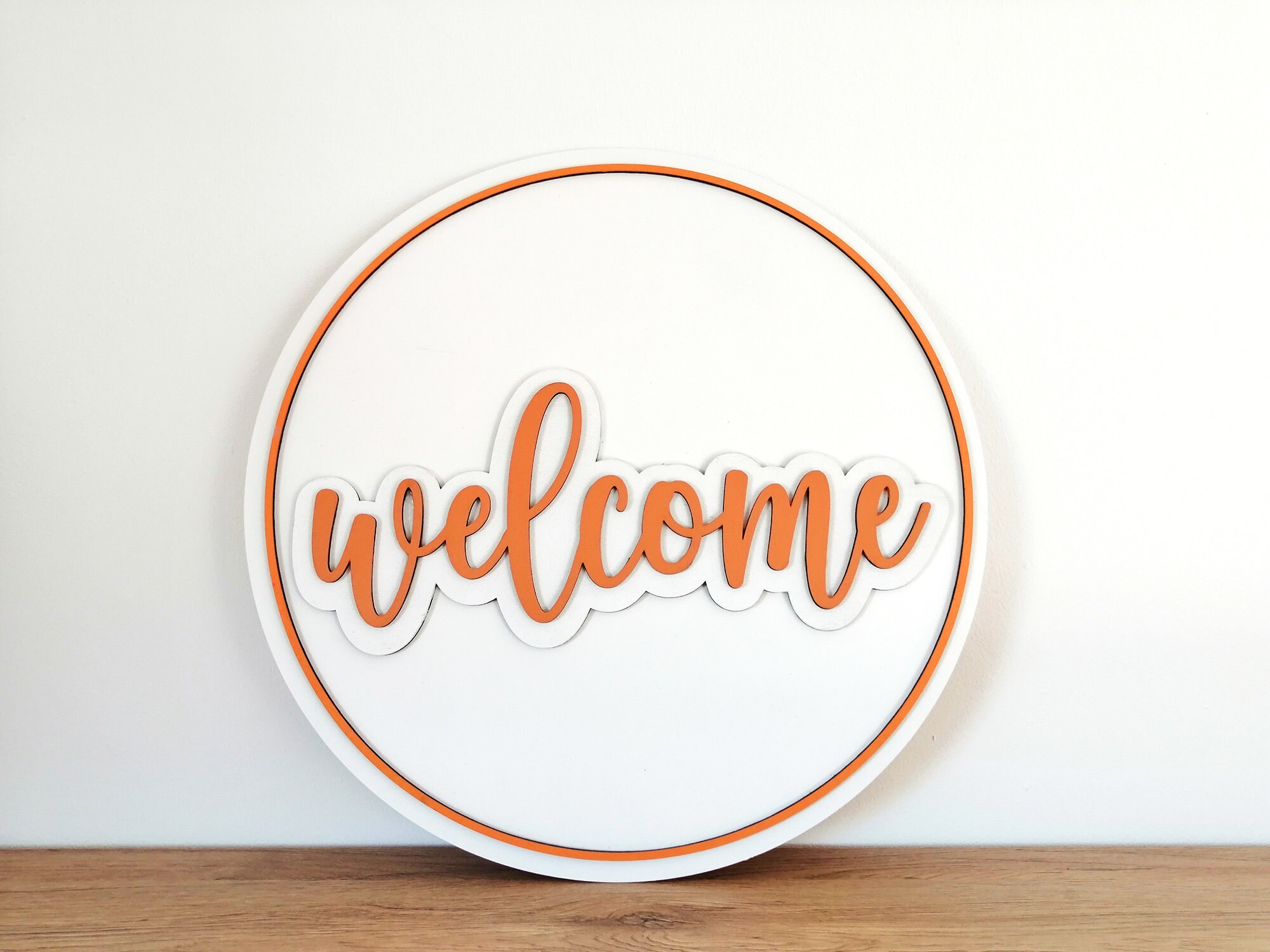 Round Welcome Sign, Custom Wooden Signs, Welcome Door Hanger ...