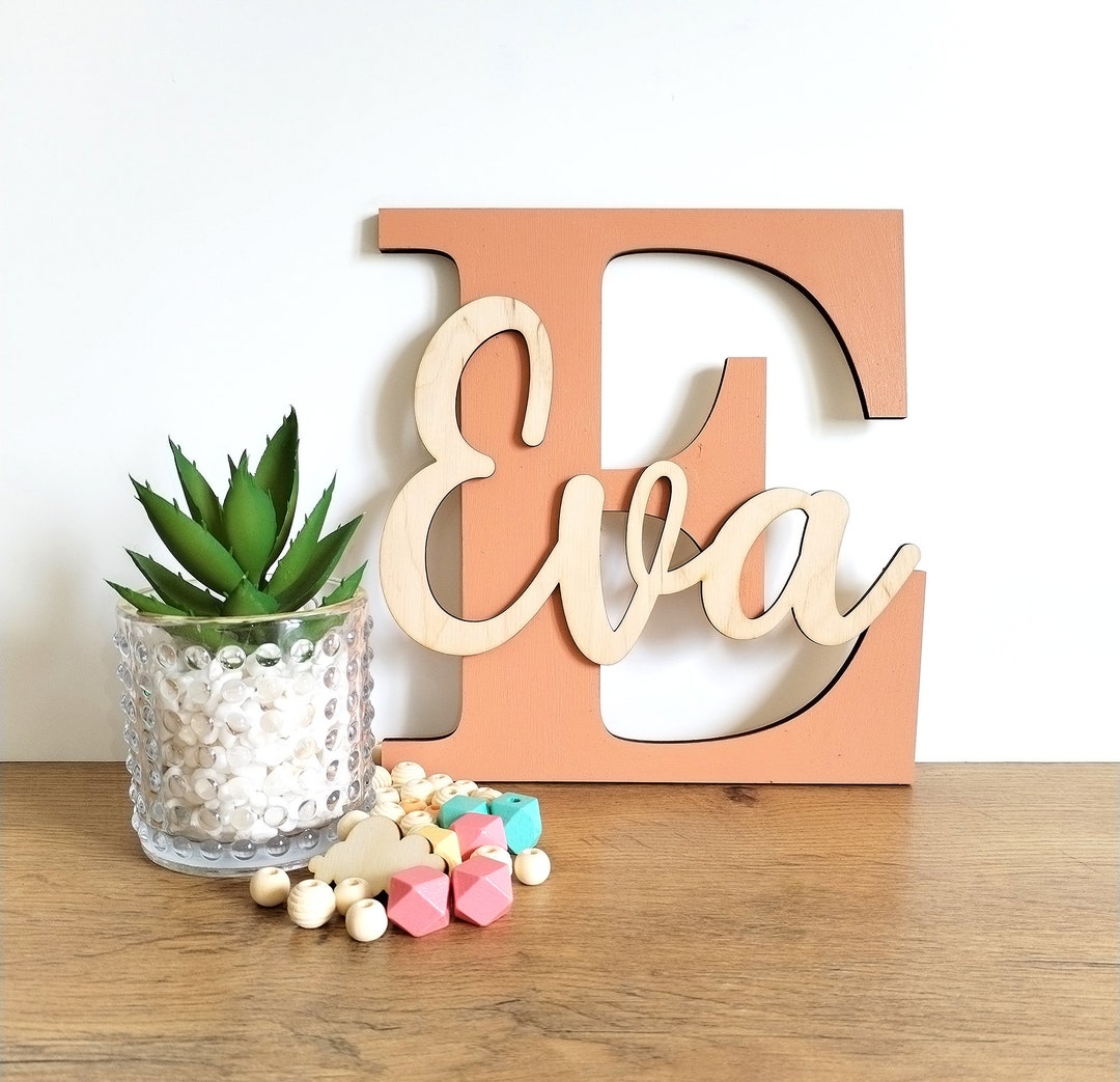 Wooden Name Sign With Capital Letter, Handmade Sign, Personalized Name ...