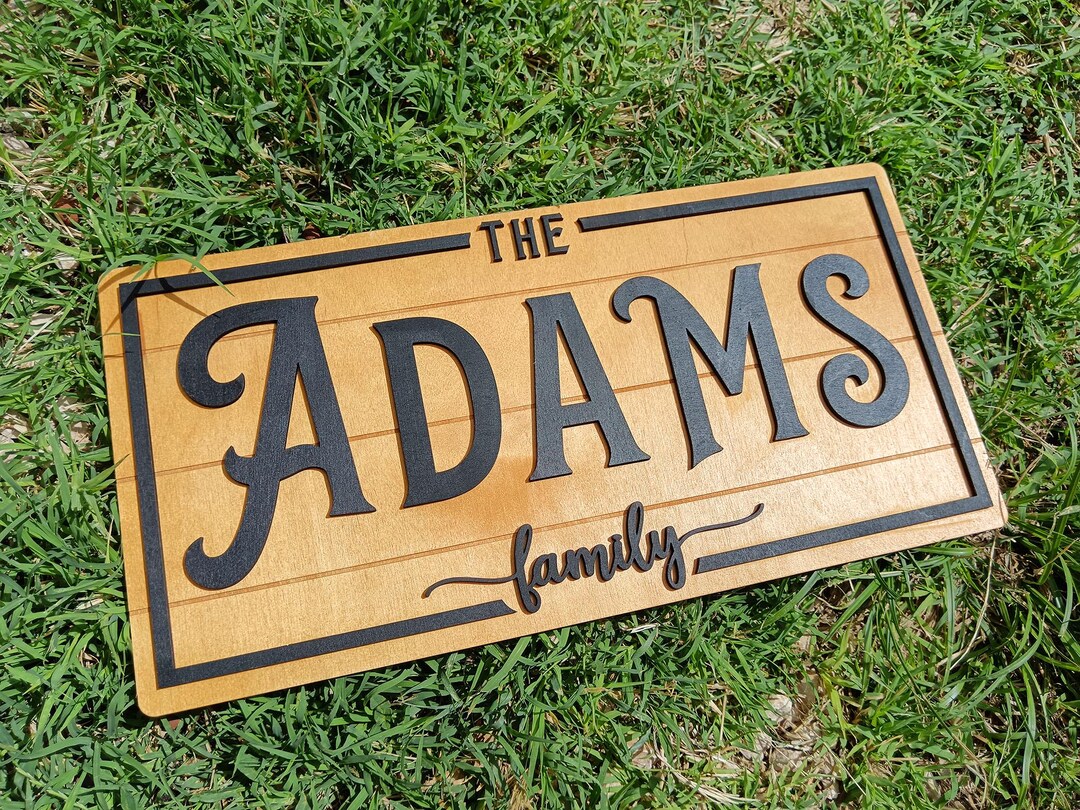 Personalized Family Name Sign, Custom Wooden Family Sign, Personalized ...