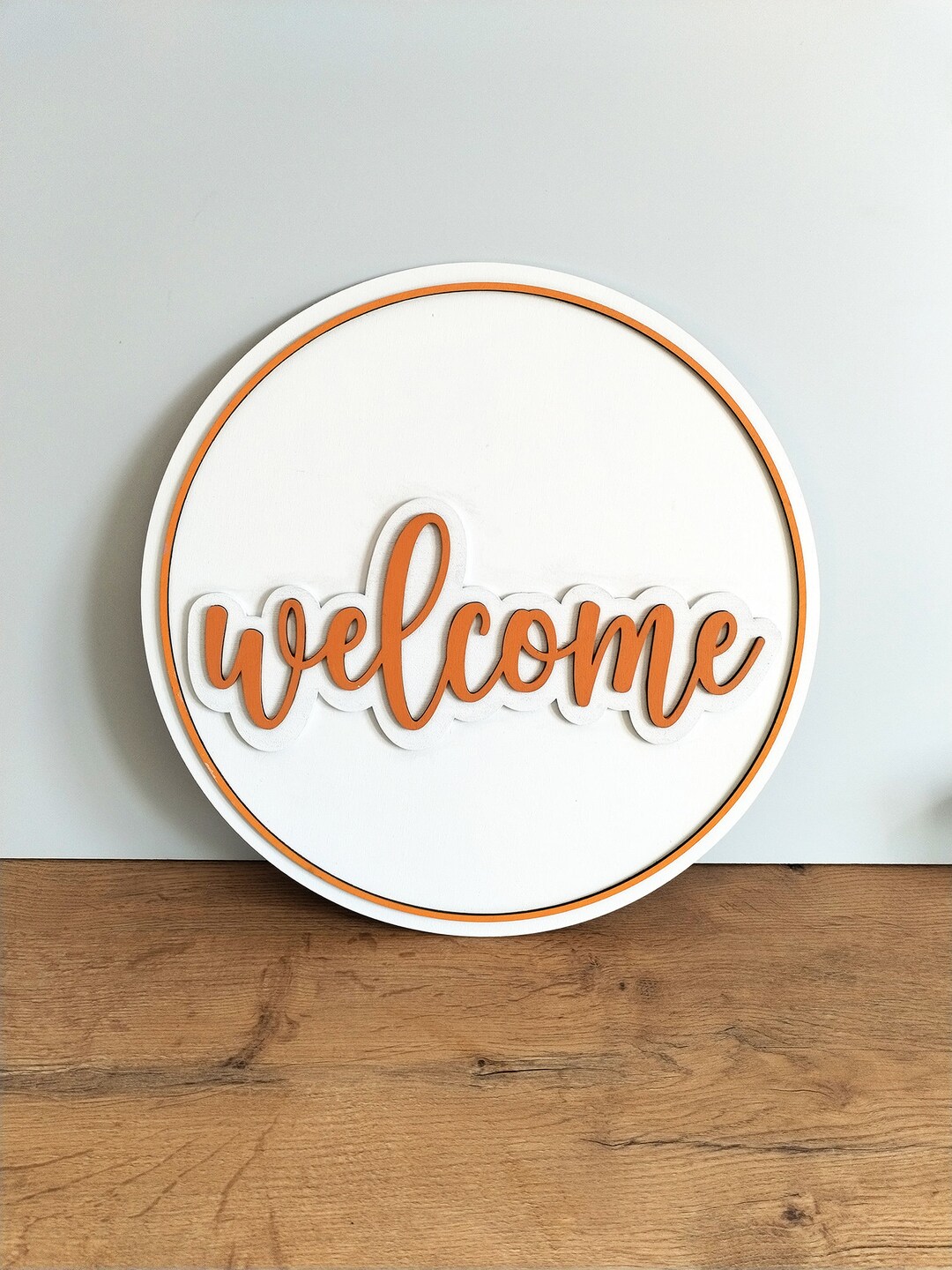 Round Welcome Sign, Custom Wooden Signs, Welcome Door Hanger ...