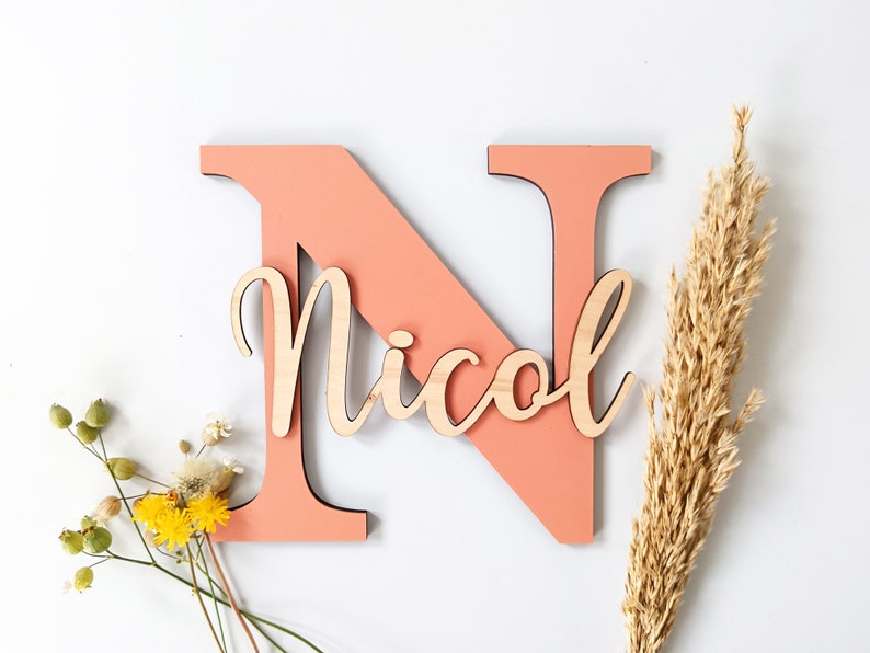 Decorative Letter With Name in Wood, Personalized With the Name You ...