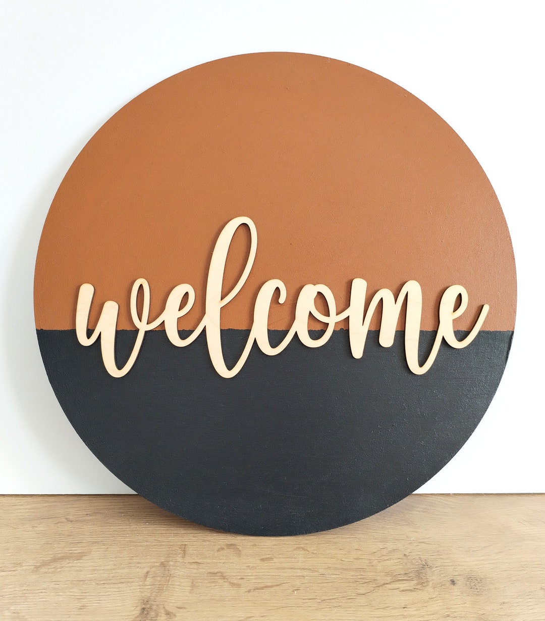 Custom Welcome Sign, Anniversary Gift, Round Welcome Sign, Front Door ...