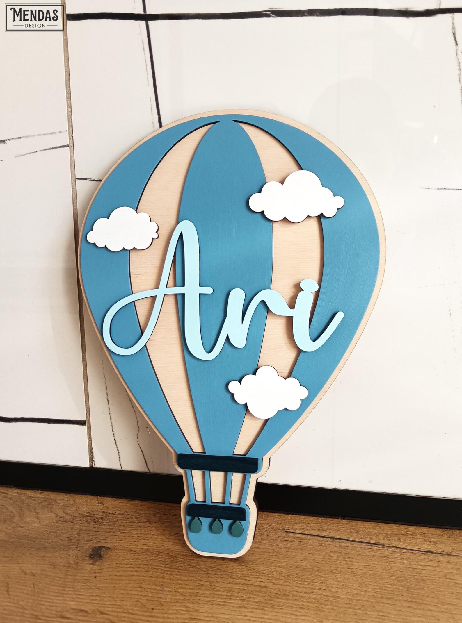 Hot Air Balloon Custom Sign, Wood Name Sign: Nursery Decor, Baby Shower ...