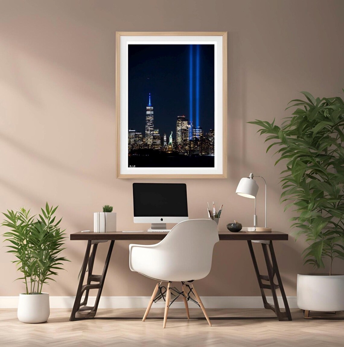 Tribute in Lights With Freedom Tower and Statue of Liberty Photo - Etsy