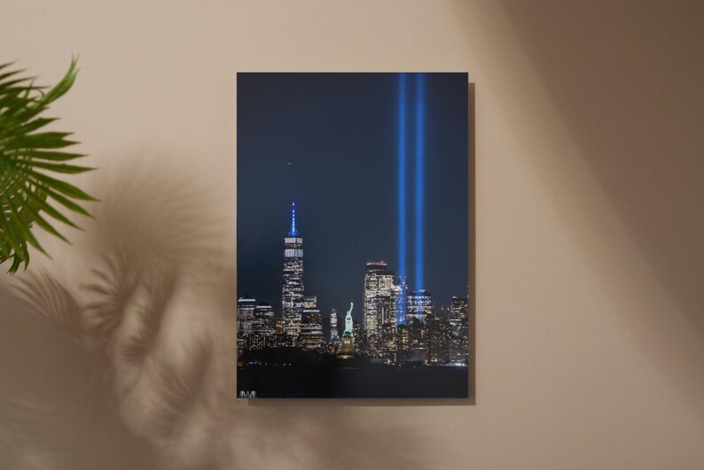 Tribute in Lights With Freedom Tower and Statue of Liberty Photo - Etsy