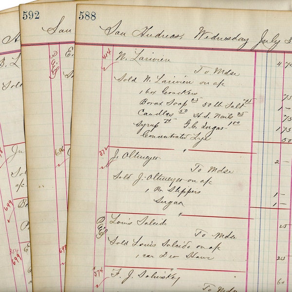 Antique Ledger Paper - Etsy