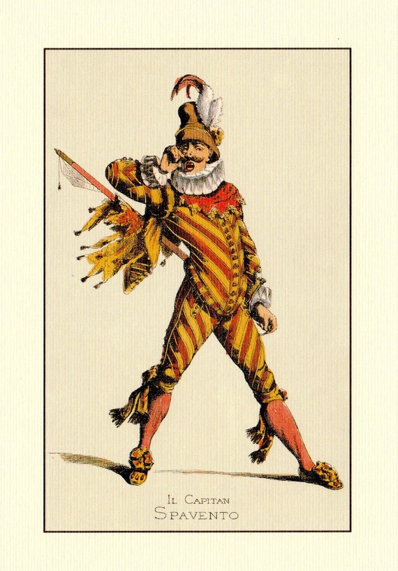 Italian Commedia dell'Arte Il Capitan Spavento to Frame or | Etsy