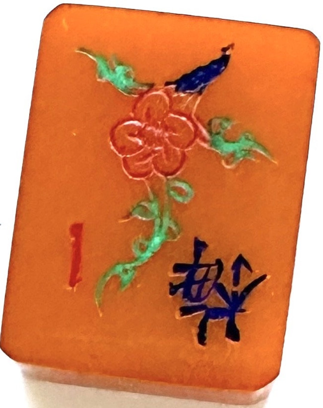 Vintage Bakelite Mahjong Flower Tile Game Piece for - Etsy