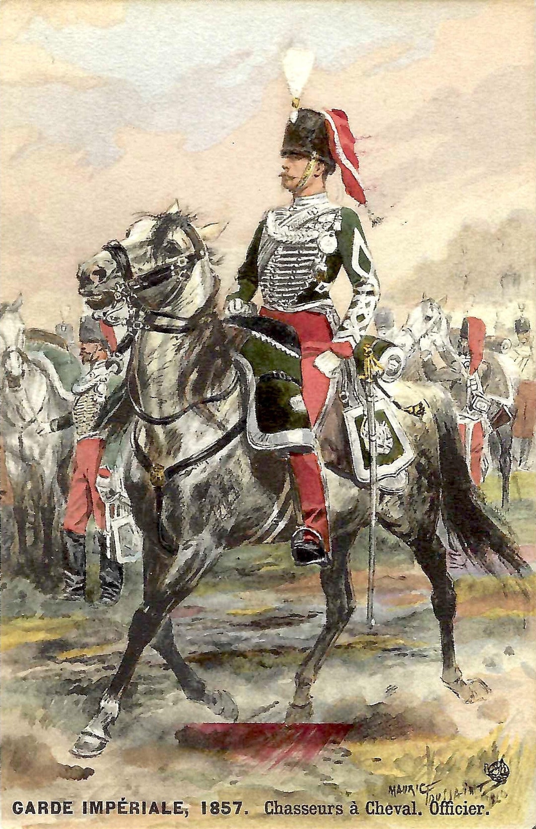 Vintage 1857 Garde Imperiale, Chasseurs a Cheval, Officer French ...