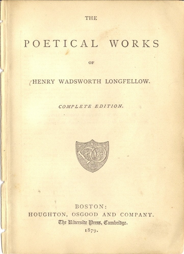 Antique Longfellow Poem Pages, Collage Paper Pack - Assorted Set of 5 ...