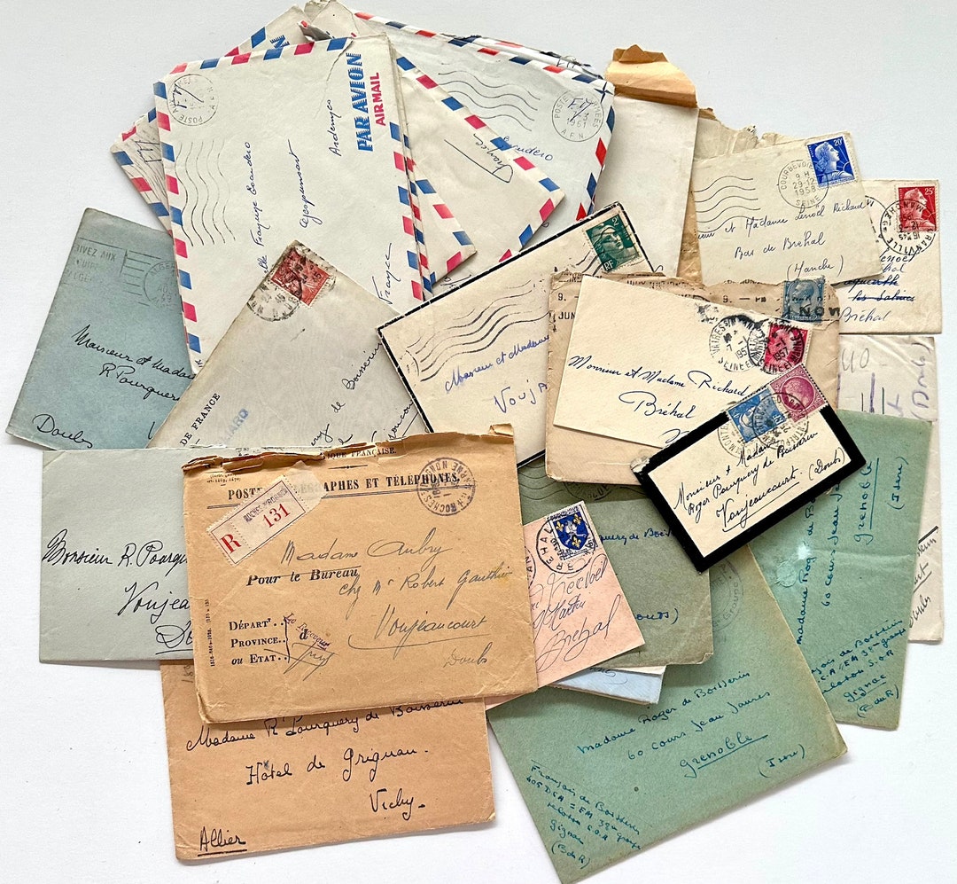 5 Vintage French Used Envelope Paper Ephemera for Junk Journals ...