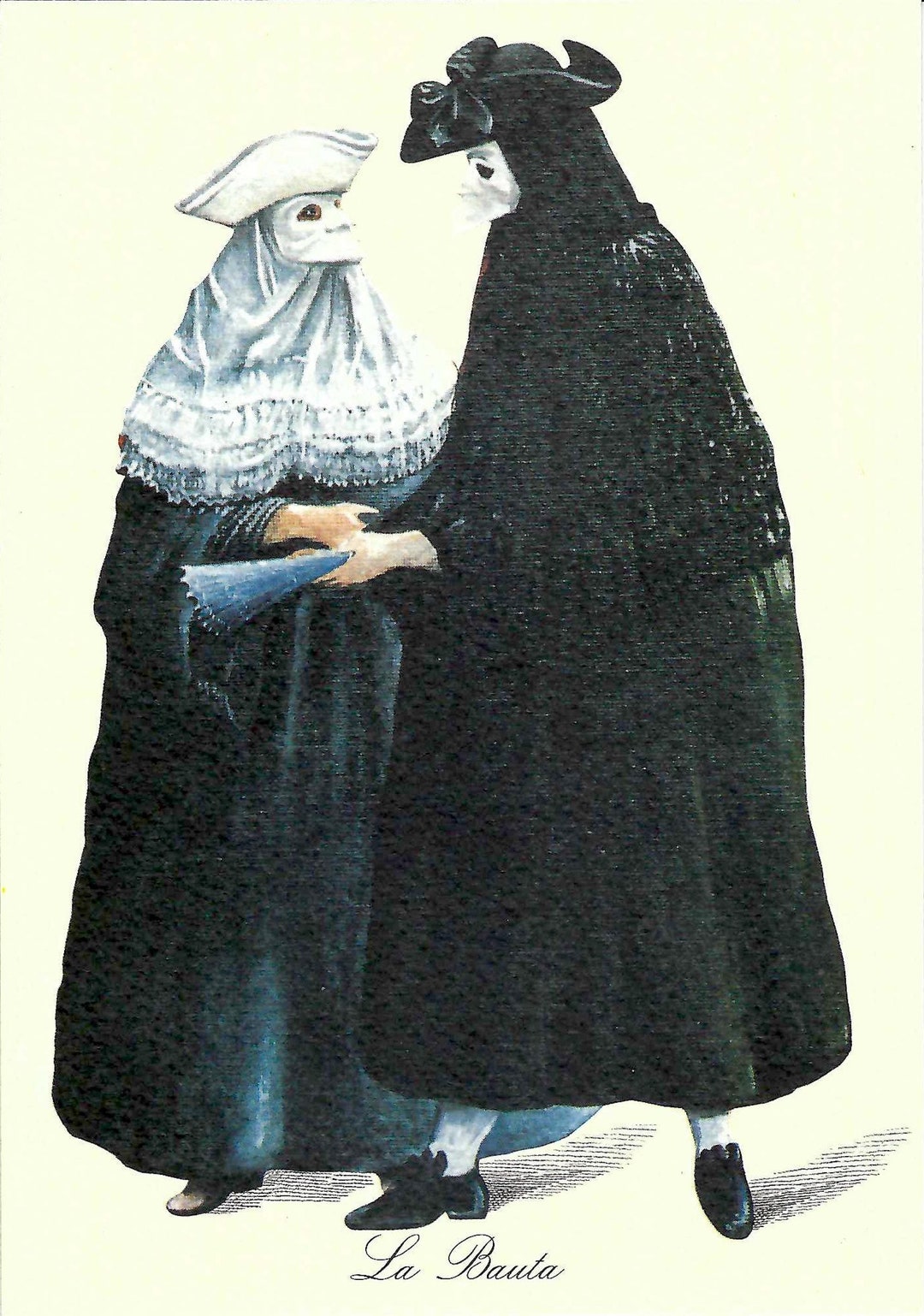 Italian Commedia Dell'arte La Bauta Print to Frame or Use in Paper Arts ...