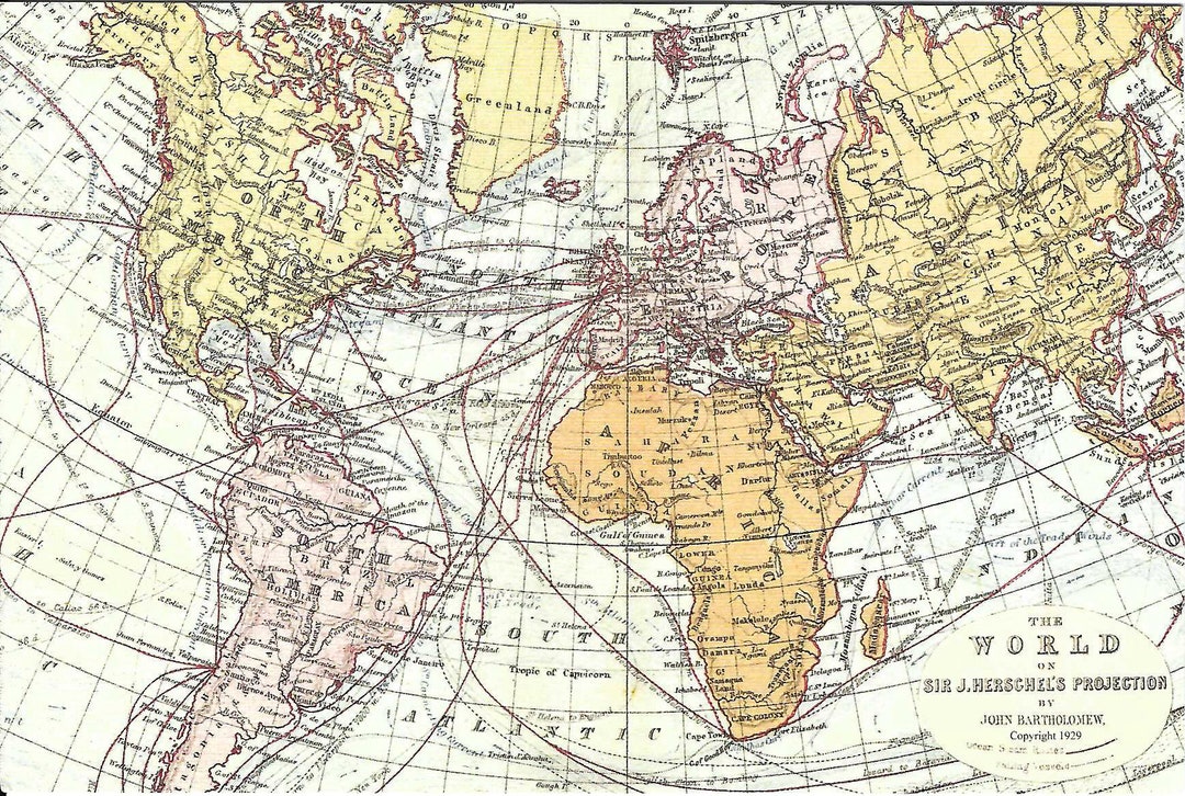 Vintage 1929 World Map Postcard by Cavallini to Mail or Framing, Book ...