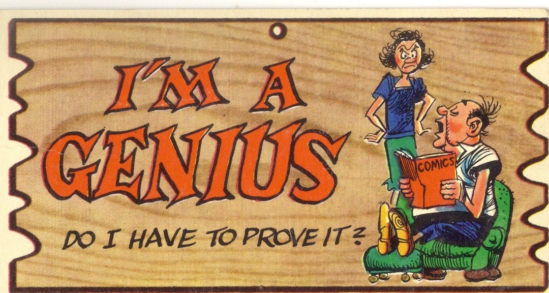 Wacky Plak Collectable Vintage Postcard #88 "i'm A Genius. Do I Have to ...