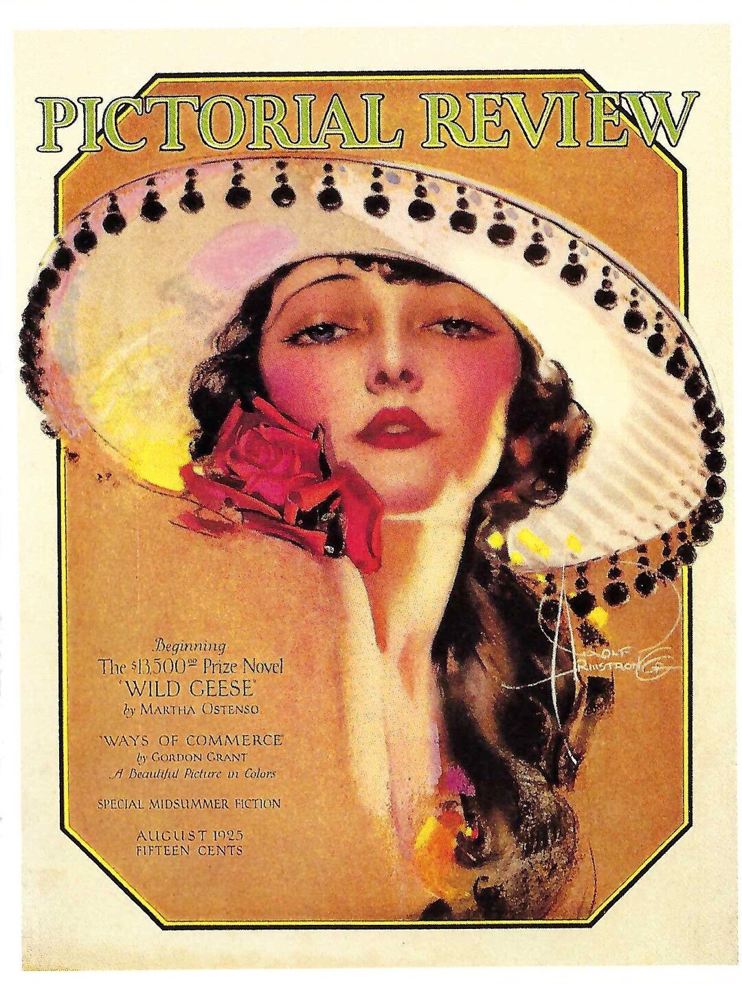 Rolf Armstrong Dream Girl, Pictorial Review Magazine Cover Print August ...