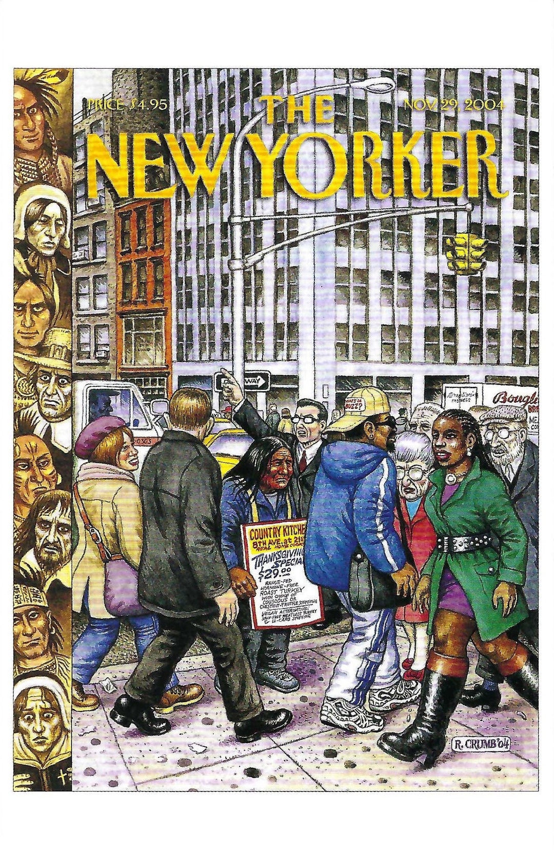 Postcard of New Yorker Magazine Cover Nov. 29, 2004, Thanksgiving ...