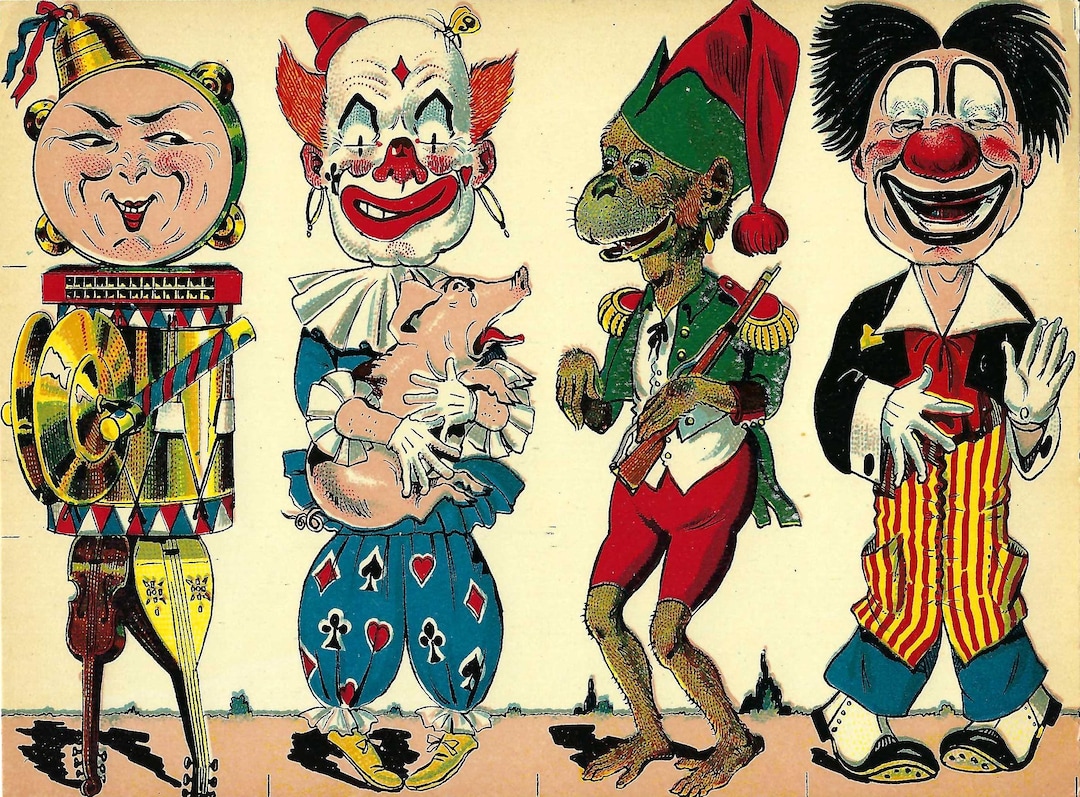 Cartoon Amusing Characters Print to Frame or Use in Paper Arts, Collage ...