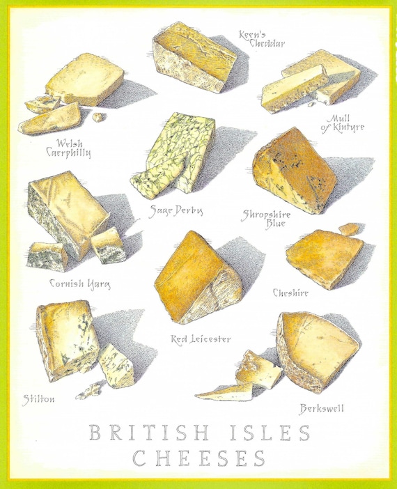 British Isles Cheeses Chart Poster by John Burgoyne for | Etsy