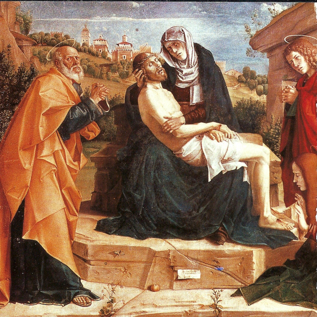 Religious Art, Pieta With Saints by Montagna & the Deposition by Master ...