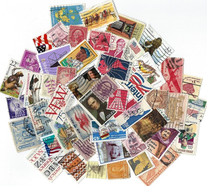 50 Vintage International Used Postage Stamps From Around the - Etsy
