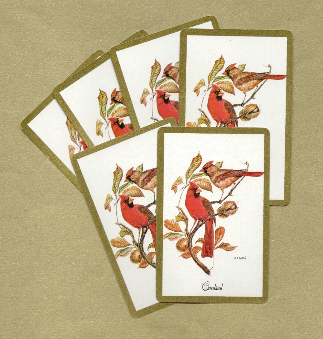6 Cardinal Playing Cards for Atcs, Collage, Scrapbooking, Paper Arts ...