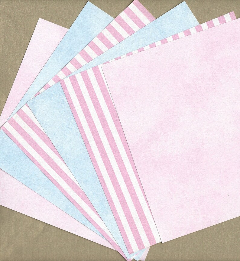 Pink and Blue Rabbit Wallpaper Pack for Card Making Hang - Etsy