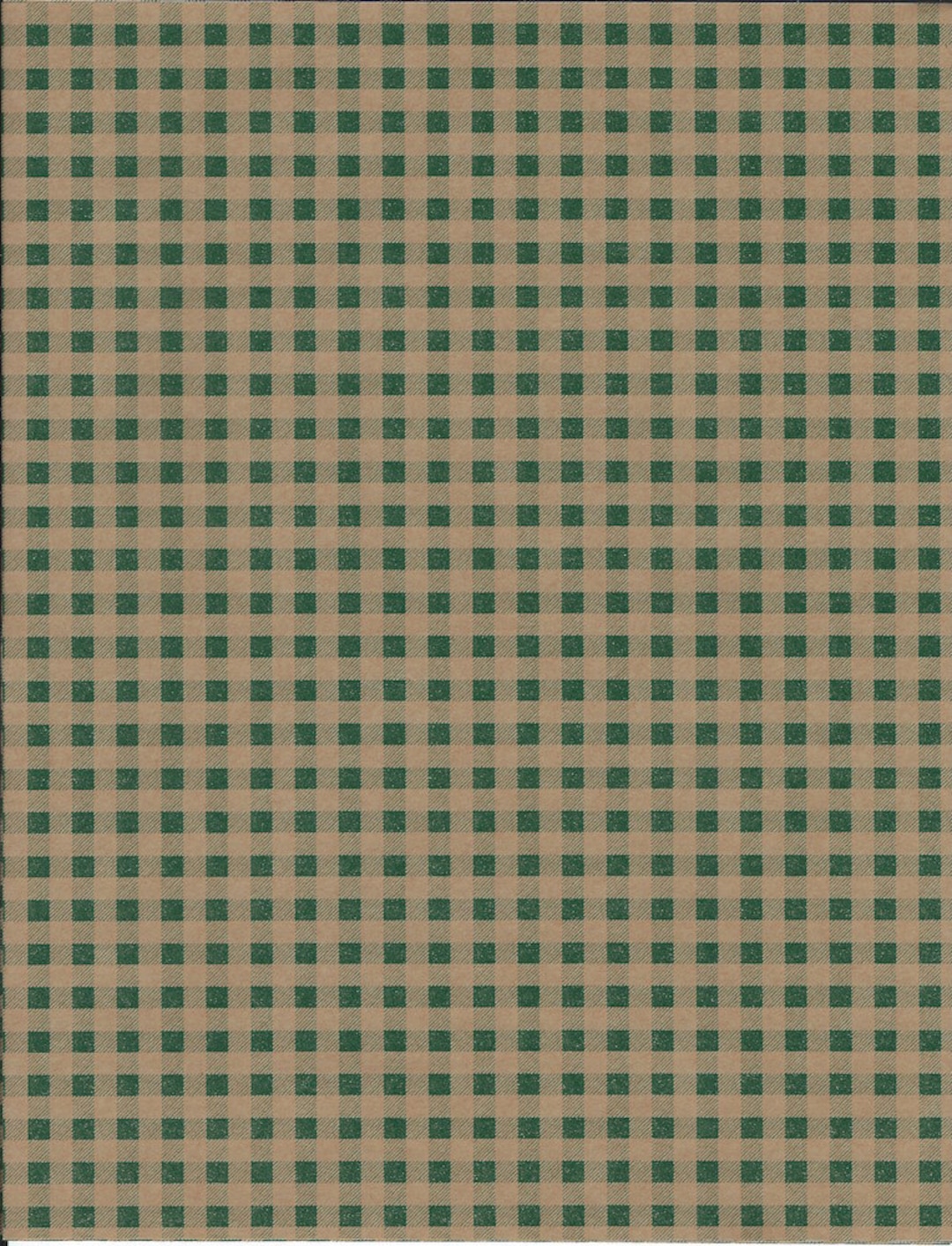 Green and Brown Gingham Check Scrapbooking Paper for Decoupage, Collage ...