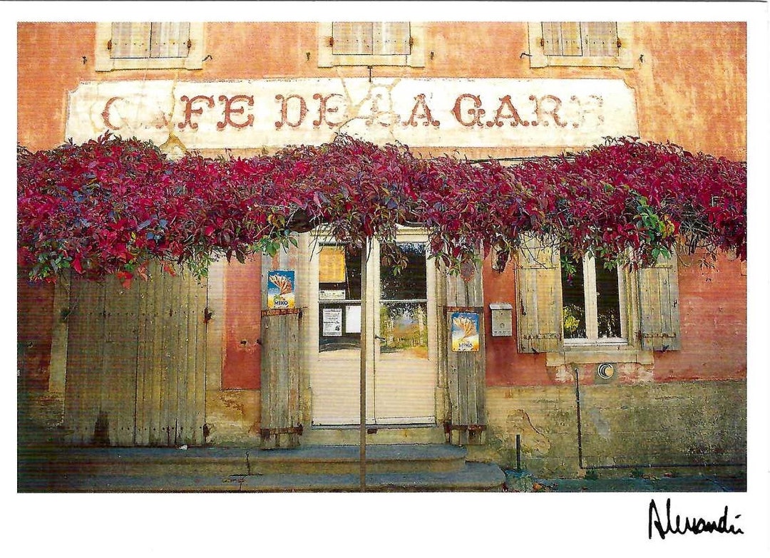 Provence Postcard - Cafe De La Gare, Station Cafe PSS 5189 - Etsy