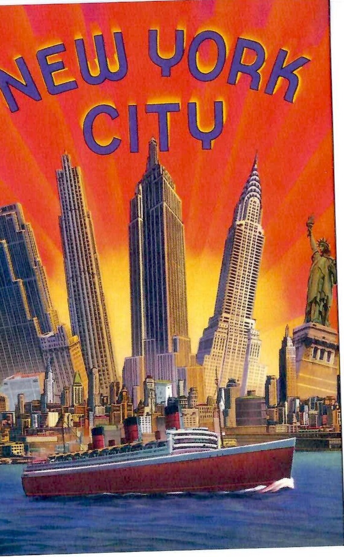 Vintage New York City Skyline From the Water Postcard by - Etsy