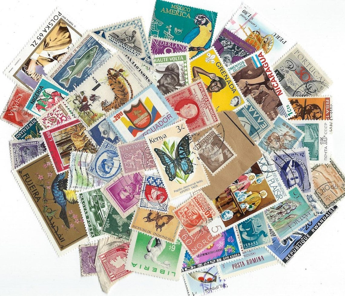 50 Vintage International Used Postage Stamps From Around the - Etsy