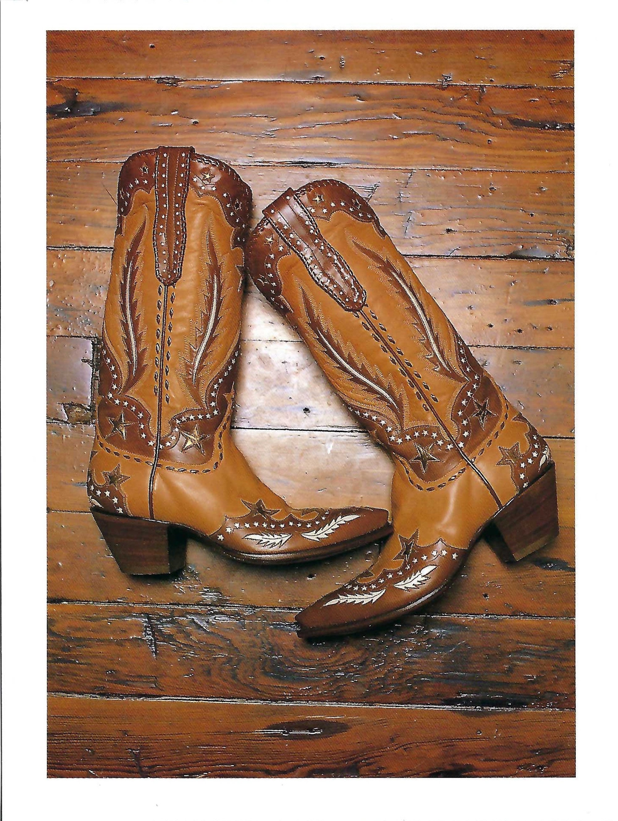 Vintage Collectable Cowboy Boots Postcard, Inlaid Stars Boot to Mail ...
