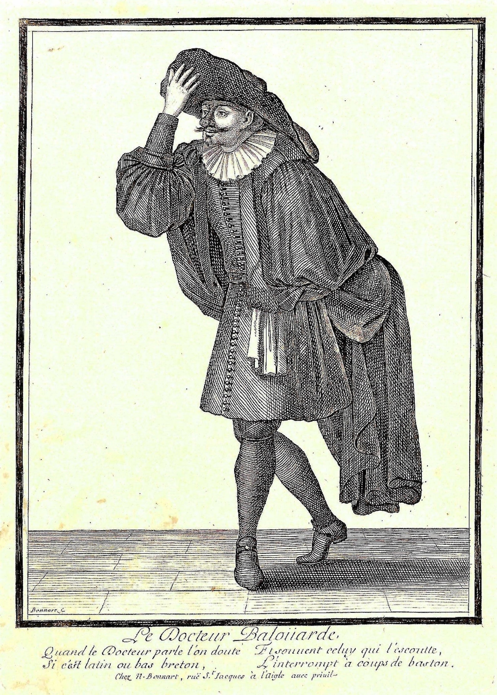 Italian Commedia Dell'arte Le Docteur Balloiiarde Print to Frame or in ...