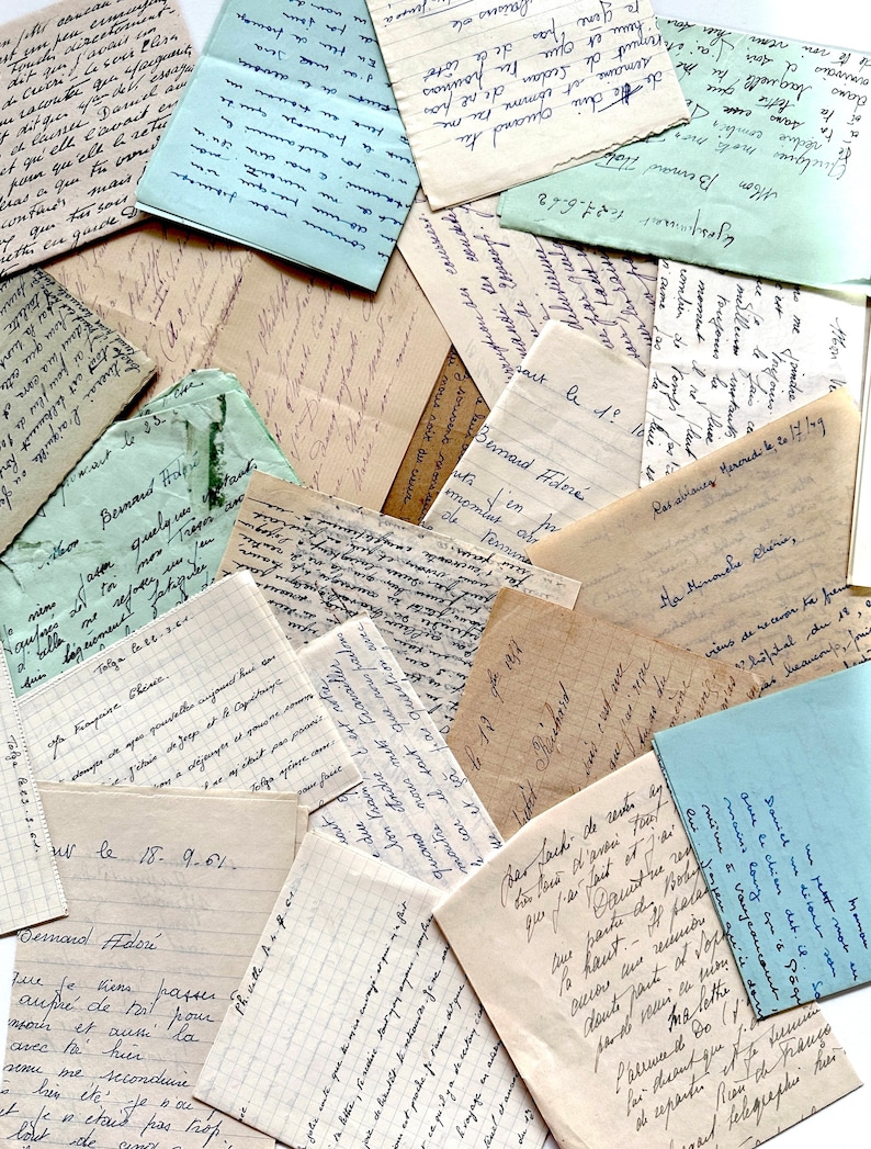 Vintage French Letters Set of 5 Handwritten Random Pages, Paper ...